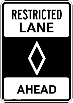 Restricted Lane Ahead Sign (Meaning, Color, Shape, What To Do)